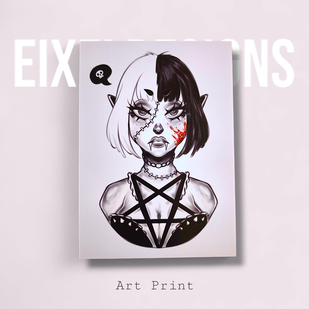 Vampire Girl / Goth Gore / Art Print - Etsy