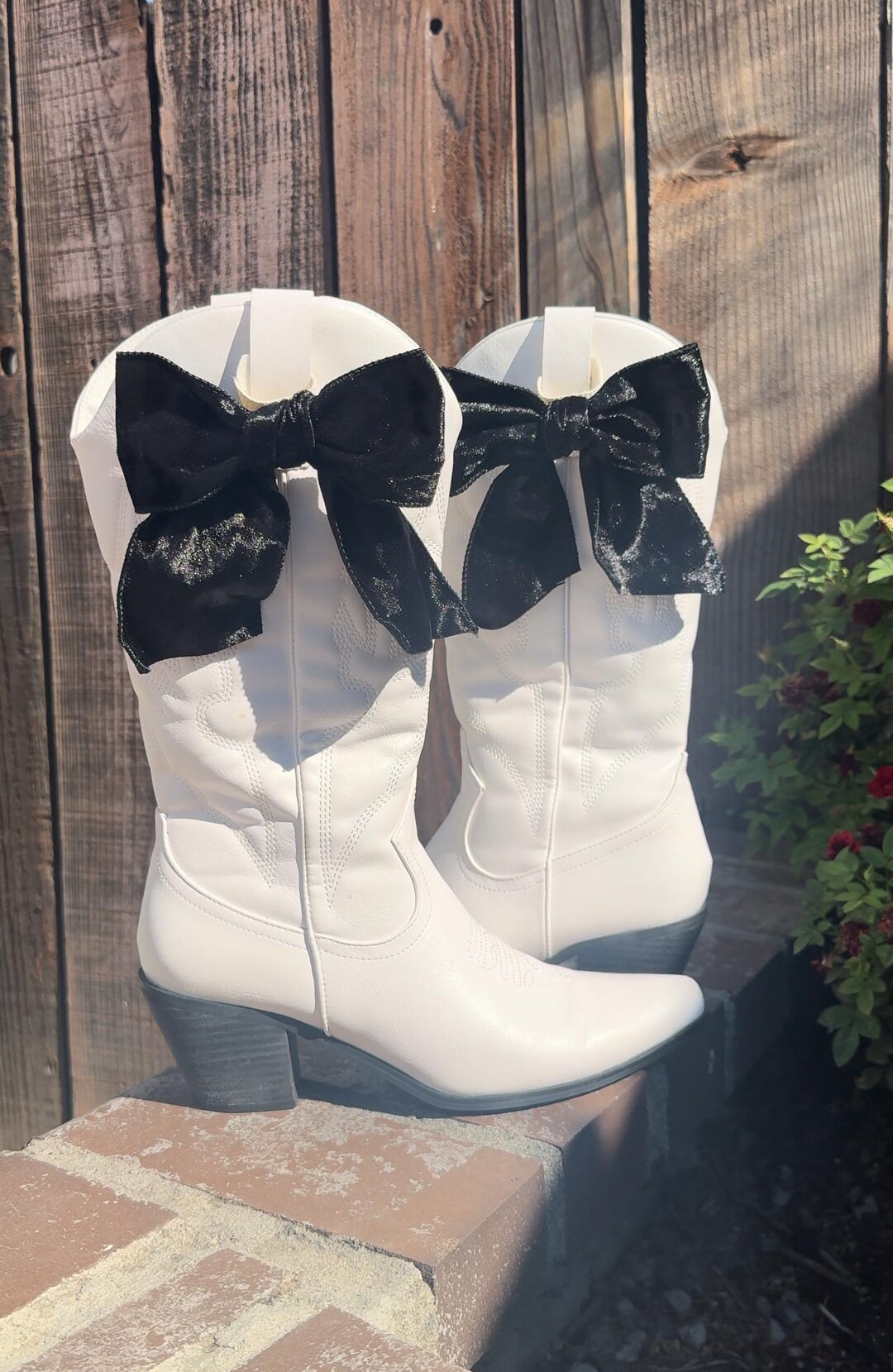 Black Velvet Clip on Boot Bows - Etsy