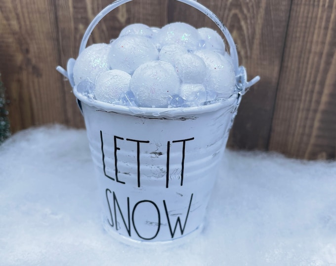 Let It Snow | Mini Bucket of Snowballs | Mini Pail of Snowballs | Rae ...