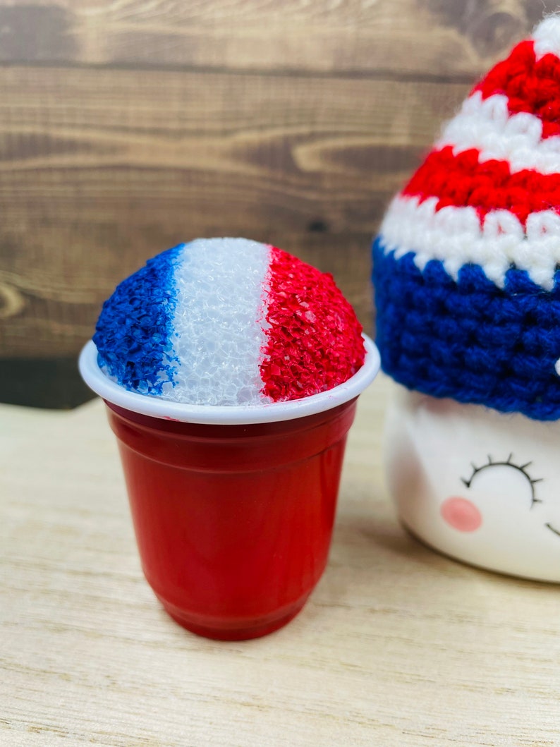 Mini Snow Cone 2 Pack Patriotic Snow Cones Faux Icee 4th - Etsy