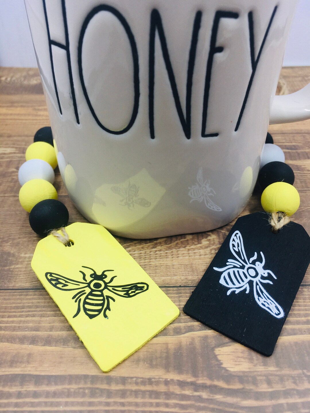 Rae Dunn Inspired BEE Tag | Rae Dunn Canister Garland | Spring Bee Tag ...