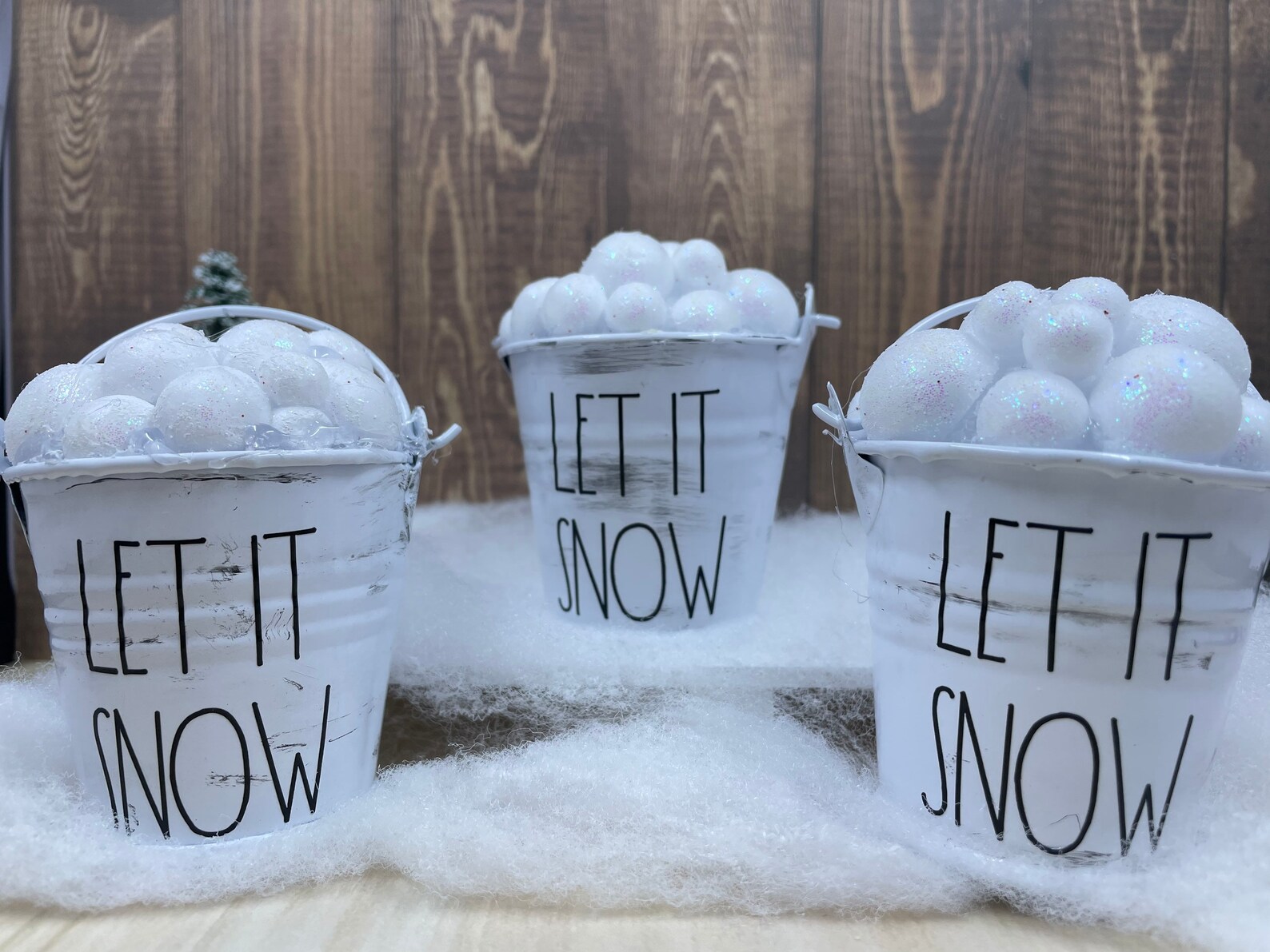 Let It Snow Mini Bucket of Snowballs Mini Pail of - Etsy