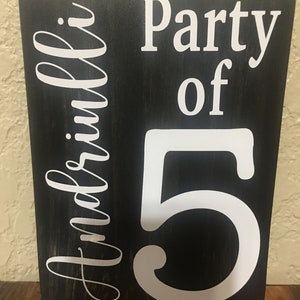Personalized Party of Family Name Sign, Personalized Party of Sign ...