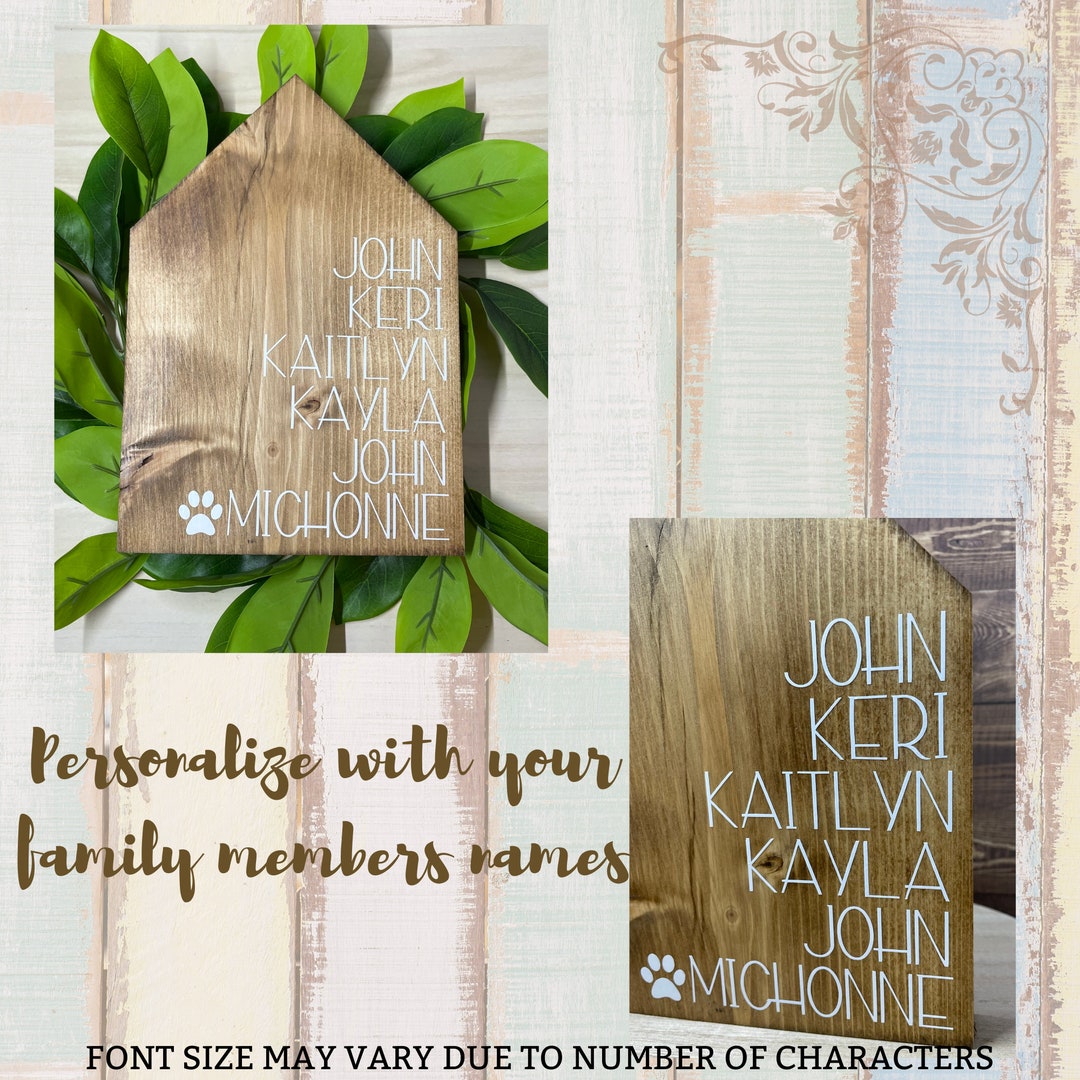 Personalized Family Sign | Wood Family Members Name Sign | Wood House ...