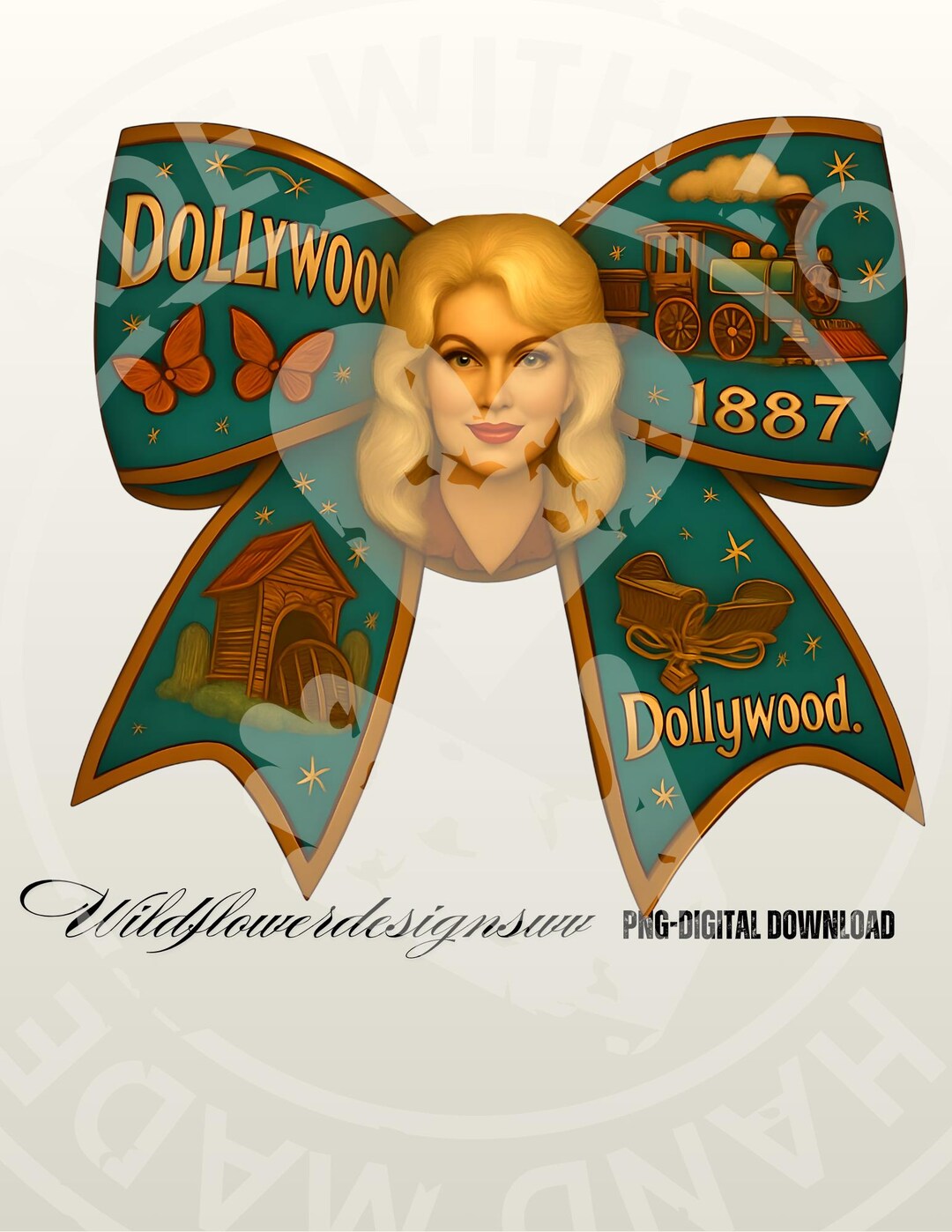 Dolly Parton Bow PNG: Dollywood Design, Tennessee Souvenir (digital ...