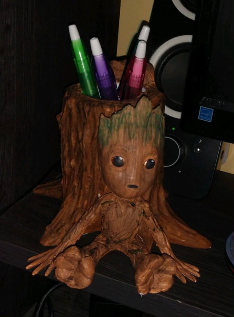 White 3D Printed Baby Groot Pen/pencil Holder - Etsy