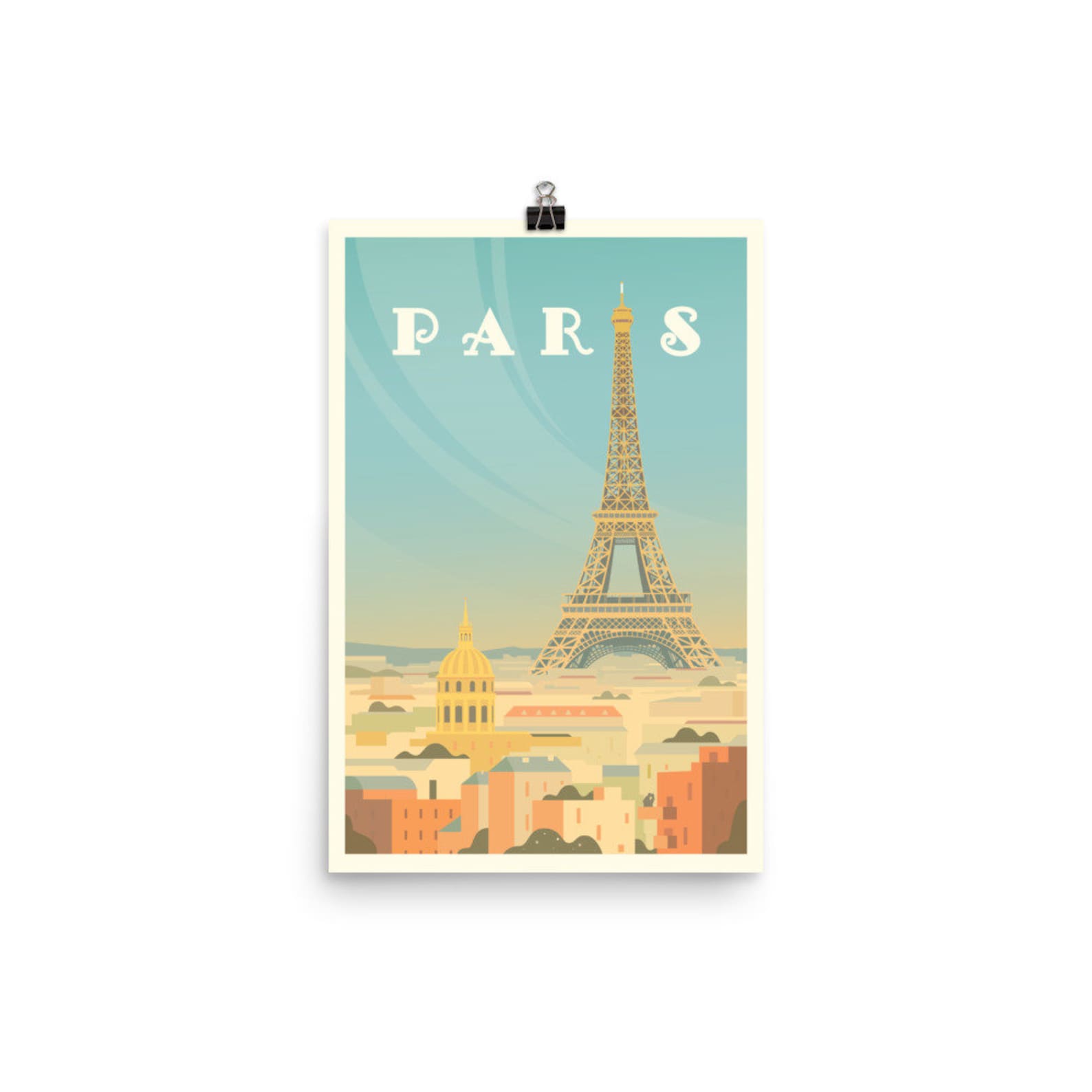 Paris France Minimalist Travel Poster Vintage wall art | Etsy