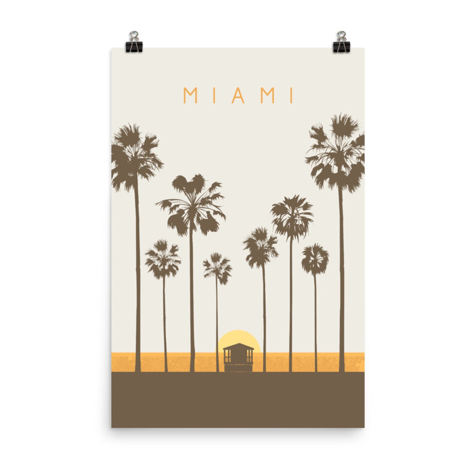 Miami Florida Minimalist Travel Poster Vintage Wall Art - Etsy