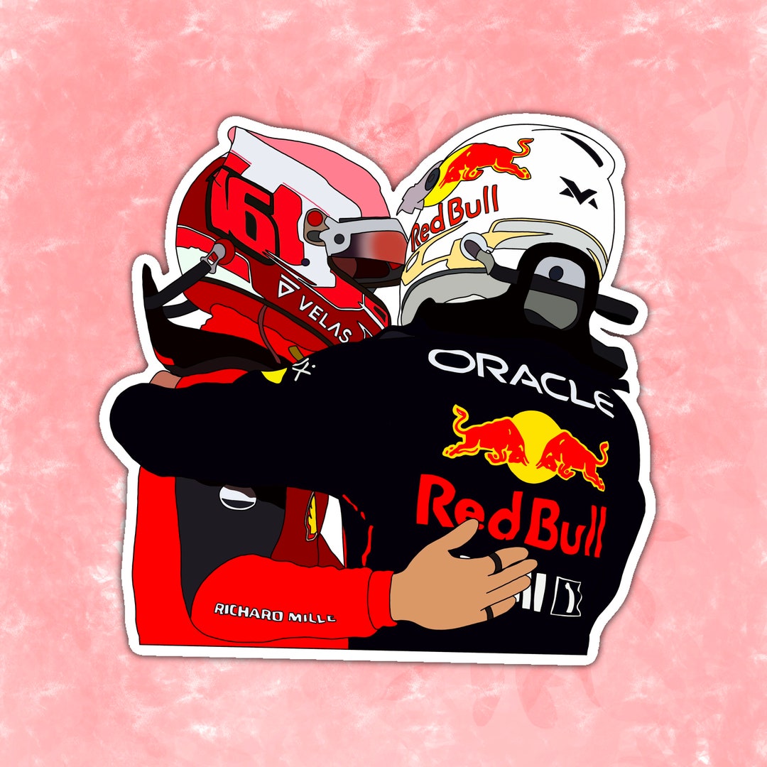 Charles Leclerc and Max Verstappen Hug Sticker - Etsy