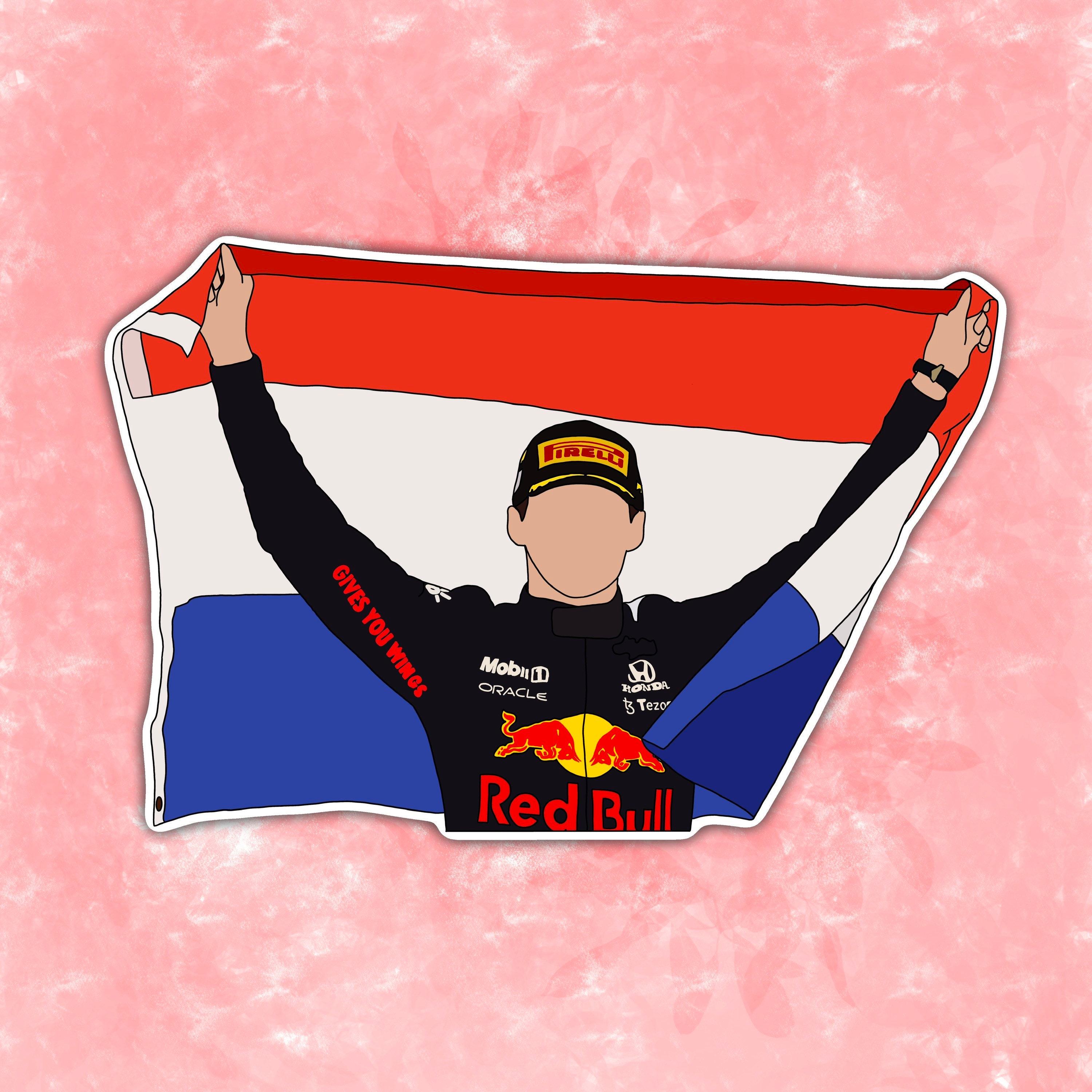 Max Verstappen With the Dutch Flag Sticker - Etsy