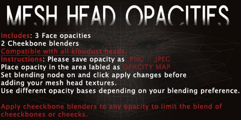 4 Meshhead Opacities - Etsy