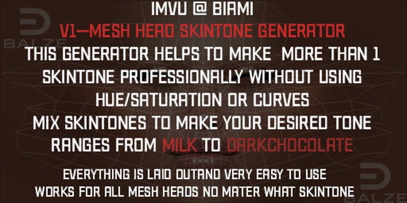 IMVU Meshhead Skin Tone Generator - Etsy