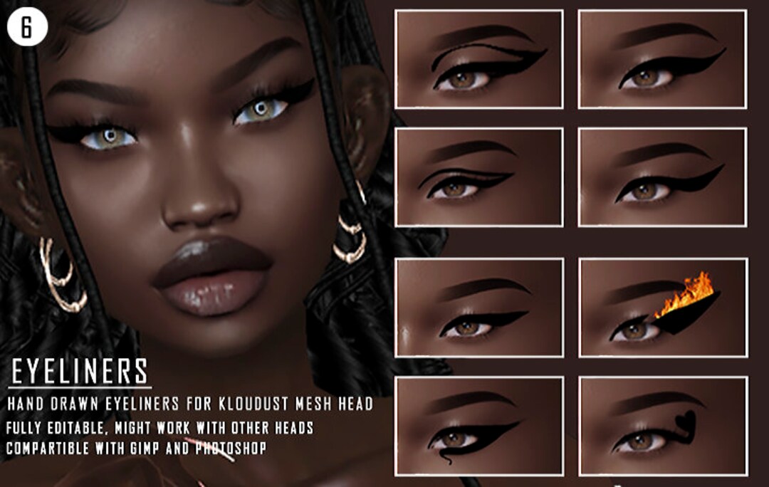 6 Imvu Fitted Eyeliners [ SMALL PACKAGE] - Etsy