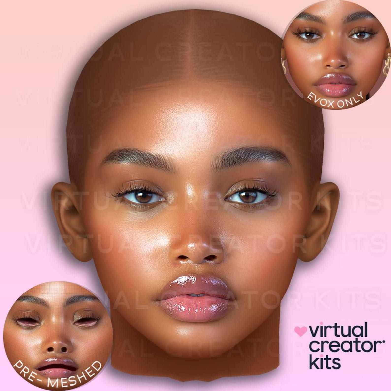 Fully Meshed Second Life Template | Face Texture for Virtual Creations ...