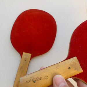Vintage Ping Pong Paddles Wood Felt USA - Etsy