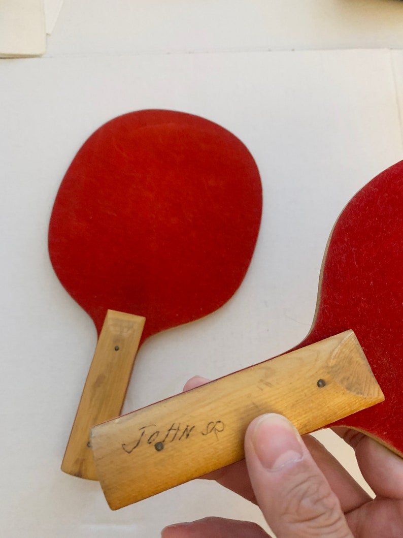 Vintage Ping Pong Paddles Wood Felt USA - Etsy