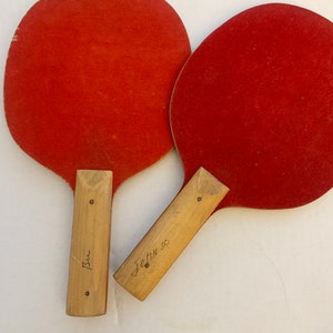 Vintage Ping Pong Paddles Wood Felt USA - Etsy