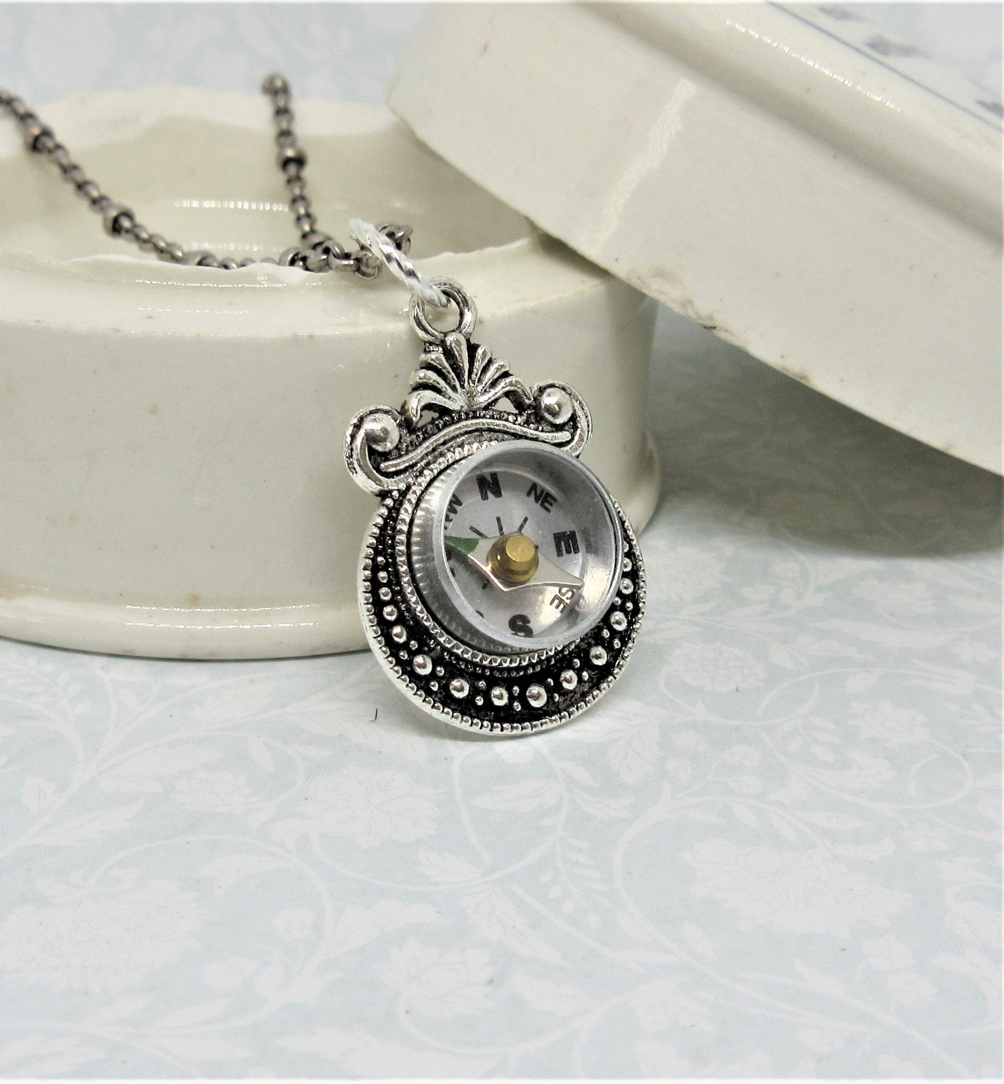 Real working compass necklace for women | Etsy