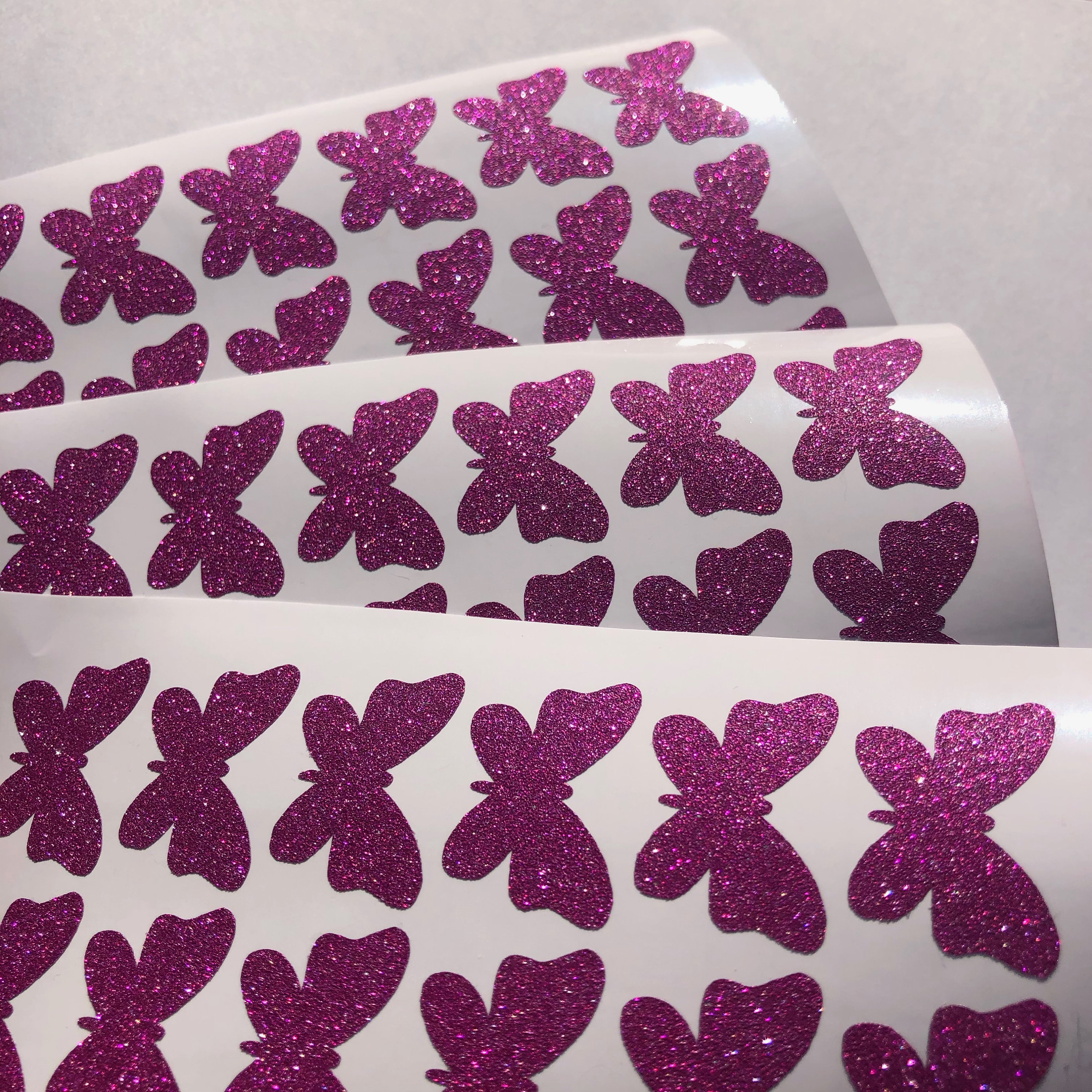 Magenta Glitter Vinyl Butterfly Sticker Sheet Autocollants | Etsy
