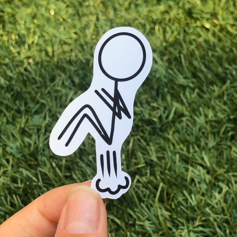Matte Vinyl Funny Stick Figure Sticker - Etsy