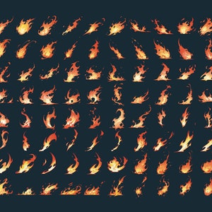 96 Fire Pngs Asset | Fire Cliparts | Digital Download | Commercial Use | Very Useful for Webtoon ...