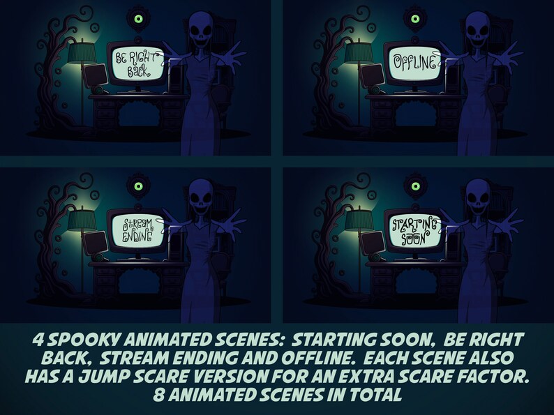 Spooky Animated Stream Screens: Jump Scare Twitch, Youtube - Etsy