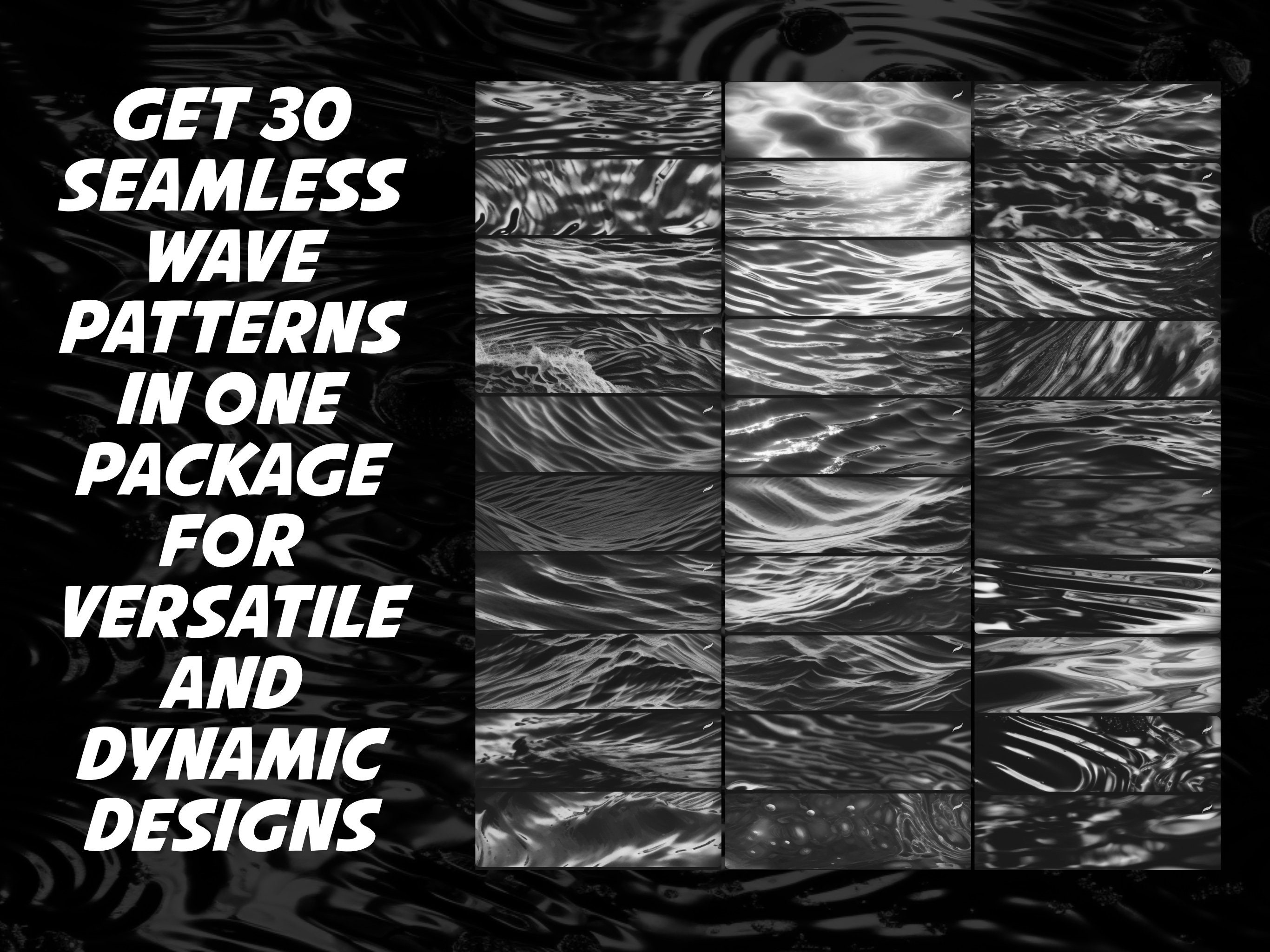 29-piece Seamless Water Wave Pattern Brush Set for Procreate - Etsy