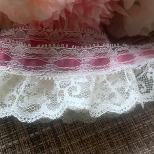 Ruffled Lace With Ribbon, 1+3/4 Inch Color Price for 1 Yard Select ...