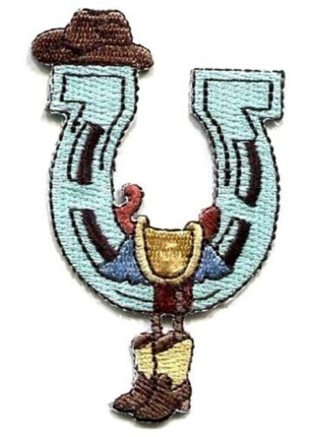 WESTERN HORSESHOE SADDLE Boots Hat Iron on Patch 2 X 3 1/8 Inch - Etsy