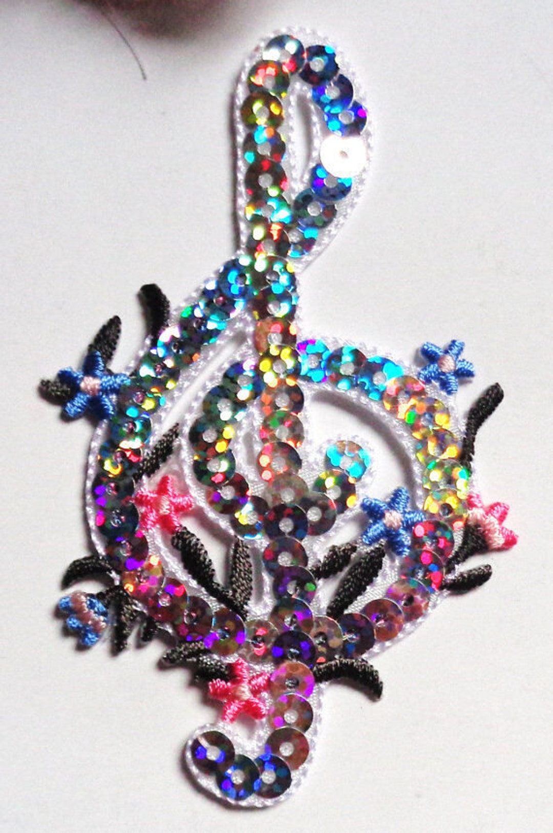 SEQUIN G CLEFT SILVER Iron on Patch Applique 2 X 3 1/2 Inch - Etsy