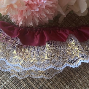 Satin Floral Ruffle Lace Trim 2 Inch Wide Select Color/selling by the ...