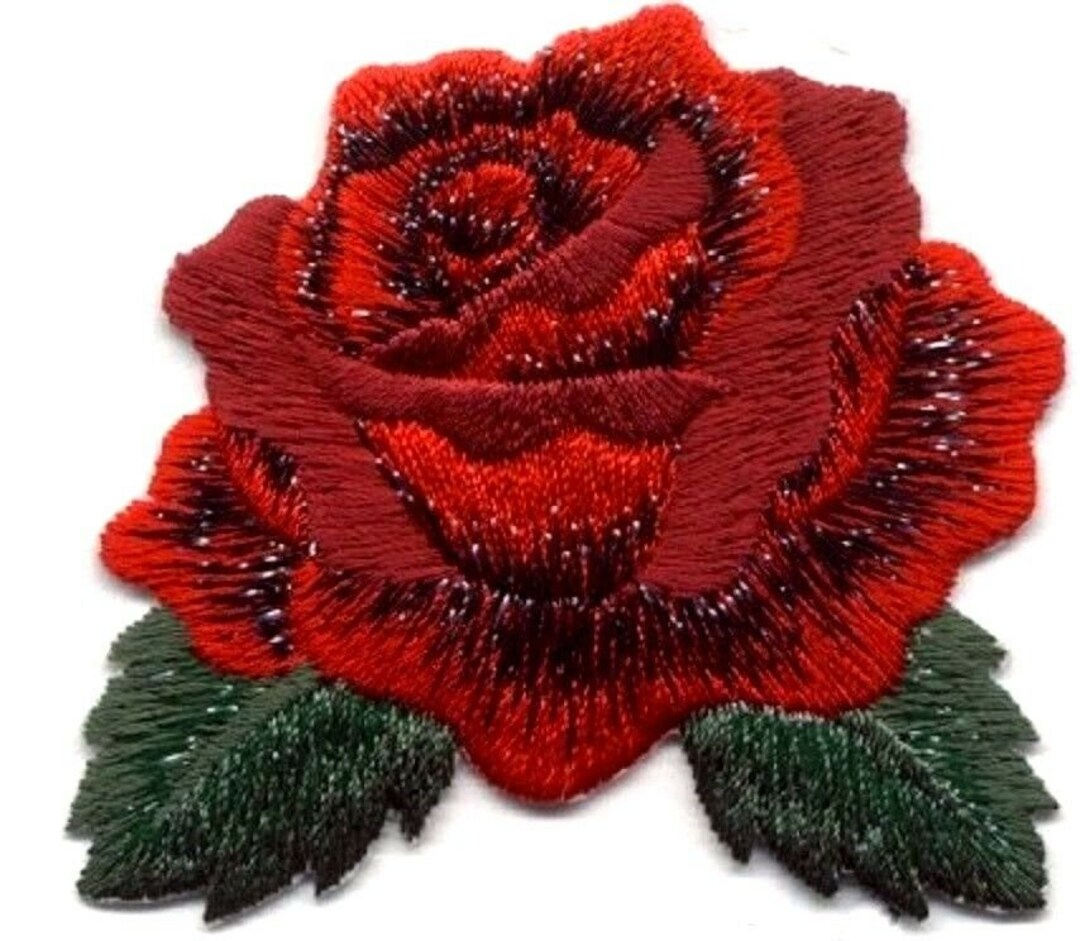 ROSE RED Iron on FLOWER Patch 2 5/8 X 2 3/8 Inch - Etsy