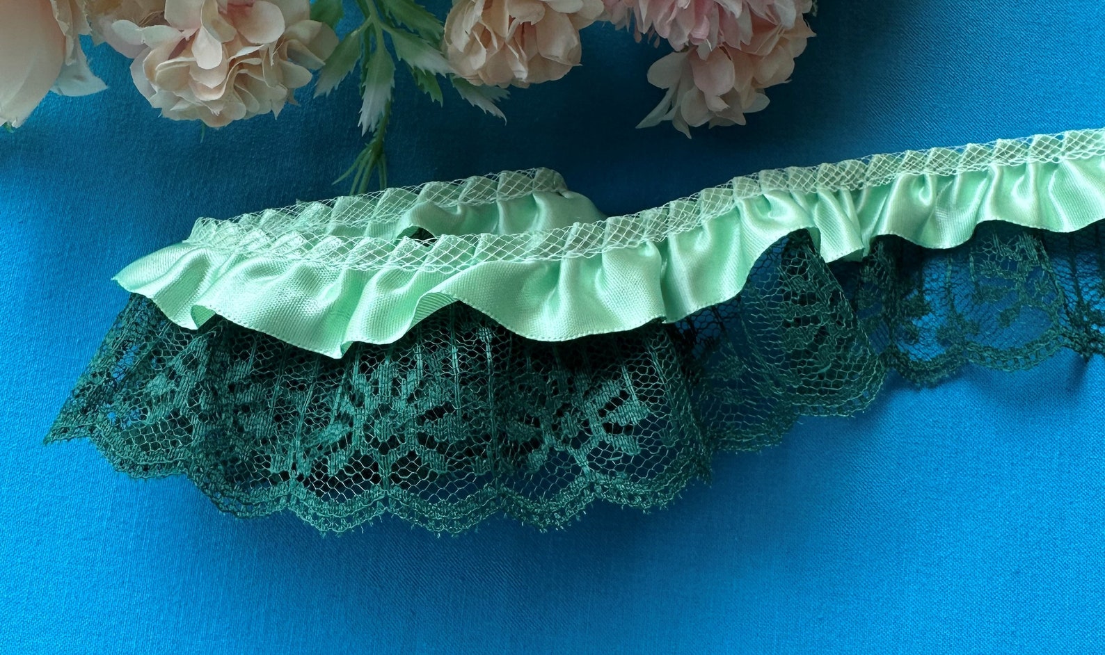 Satin Floral Ruffle Lace Trim 2 Inch Wide Select Color/selling by the ...