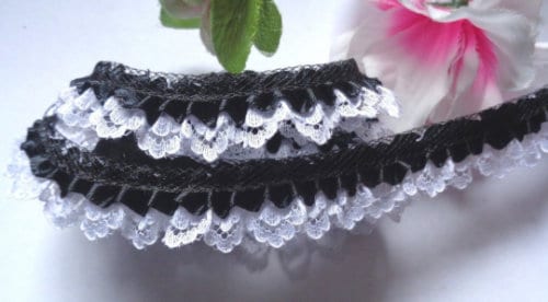 Satin Ruffle Lace Trim 3/4 Inch Wide Selling by the - Etsy