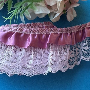 Satin Floral Ruffle Lace Trim 2 Inch Wide Select Color/selling by the ...