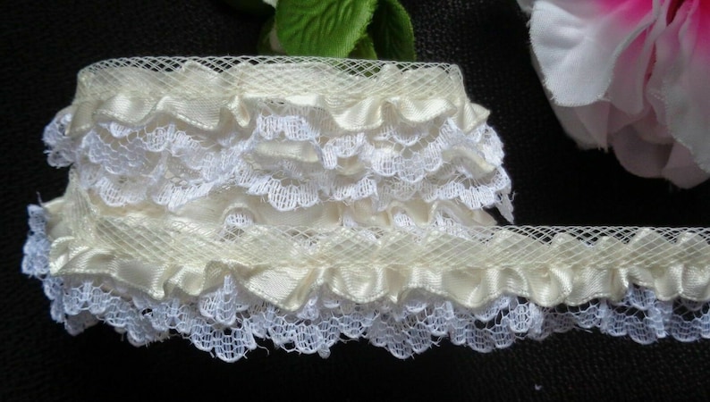 Satin Ruffle Lace Trim 3/4 Inch Wide Selling by the - Etsy