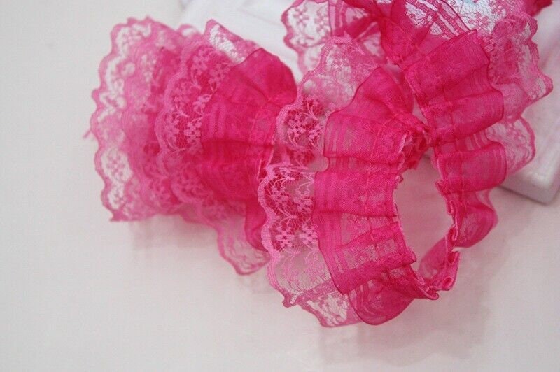 1 1/2 Inch Wide Ruffled Lace Price per Yard/select Color - Etsy