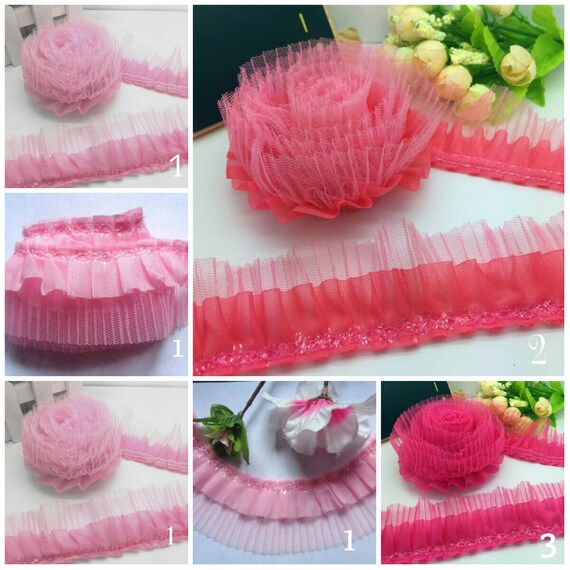 2 Inch Wide Gathered Ruffled Lace Price per Yard Select Color | Etsy