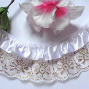 Satin Floral Ruffle Lace Trim 2 Inch Wide Select Color/selling by the ...