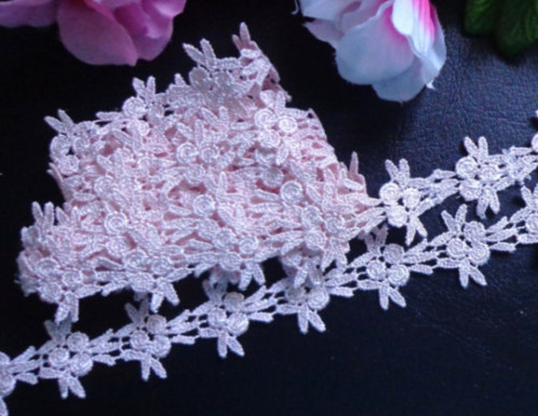 Pink Embroidery Lace Trim 1 Inch Wide Selling by the Yard - Etsy