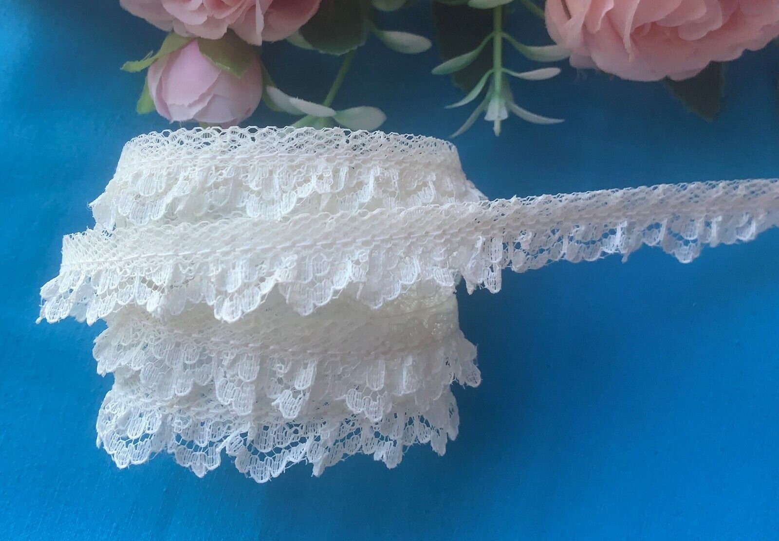 Ruffled Lace 5/8 Inch Wide White or Ivory Color Selling by - Etsy
