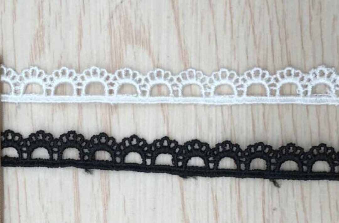 3/8 Inch Wide Lace Trim Select White/ Black or Gold Color - Etsy