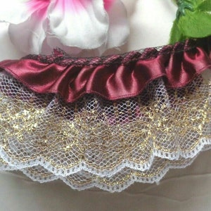 Satin Floral Ruffle Lace Trim 2 Inch Wide Select Color/selling | Etsy