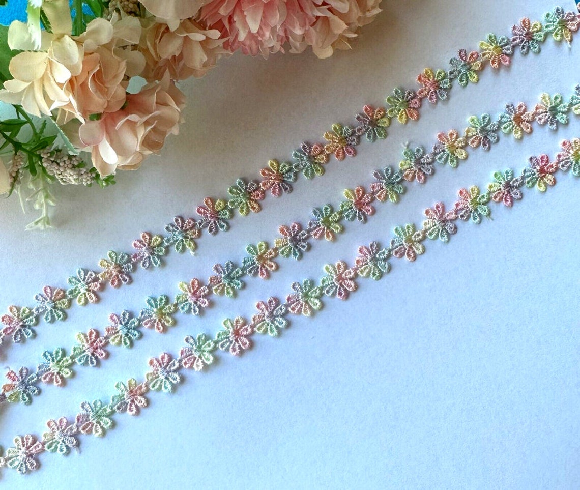 1/2-inch-wide Pastel Color Floral Trim Price per Yard - Etsy