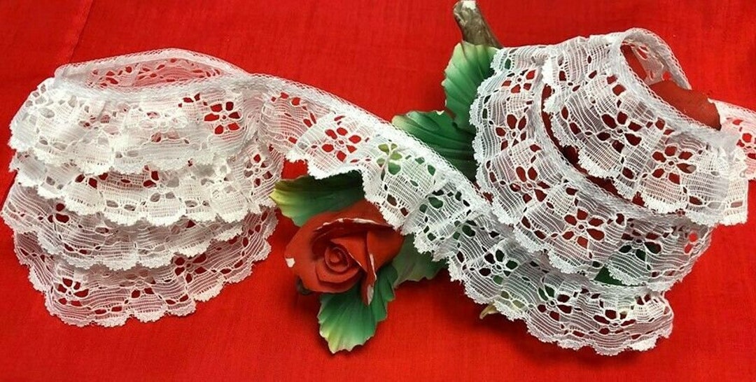Ruffled Lace, 1+1/4 Inch Wide White Color Selling by the Yard - Etsy