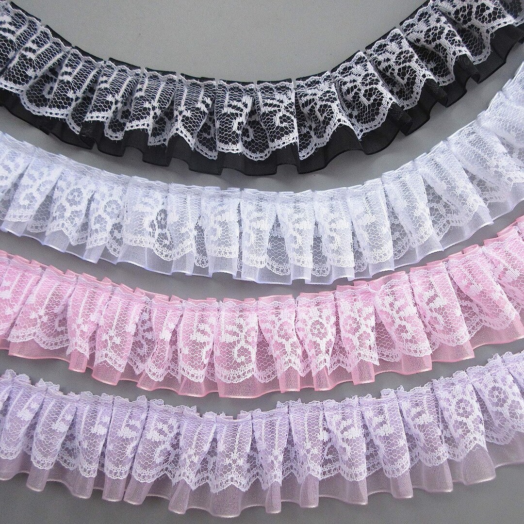 1 1/2 Inch Wide Ruffled Lace Trim Price per Yard Select Color - Etsy