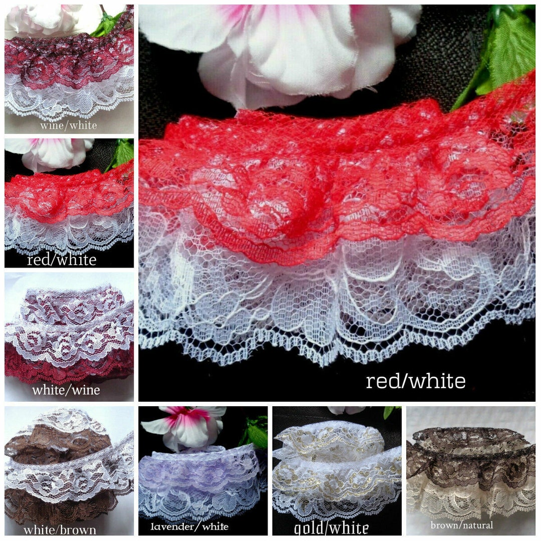 Ruffled Lace Trim 2 Inch Wide Selling by the Yard-select Color - Etsy