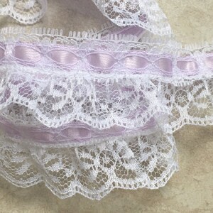 Ruffled Lace With Ribbon, 1+3/4 Inch Color Price for 1 Yard Select ...
