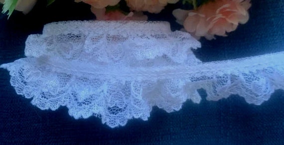 1 Inch Wide White Color Ruffled Trim Ribbon Price per Yard - Etsy