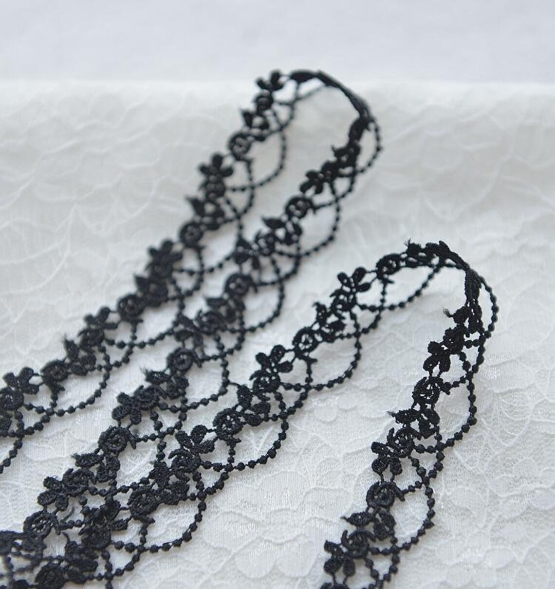 3/4 Inch Wide Rose Ribbon Trim Select White or Black Price per - Etsy